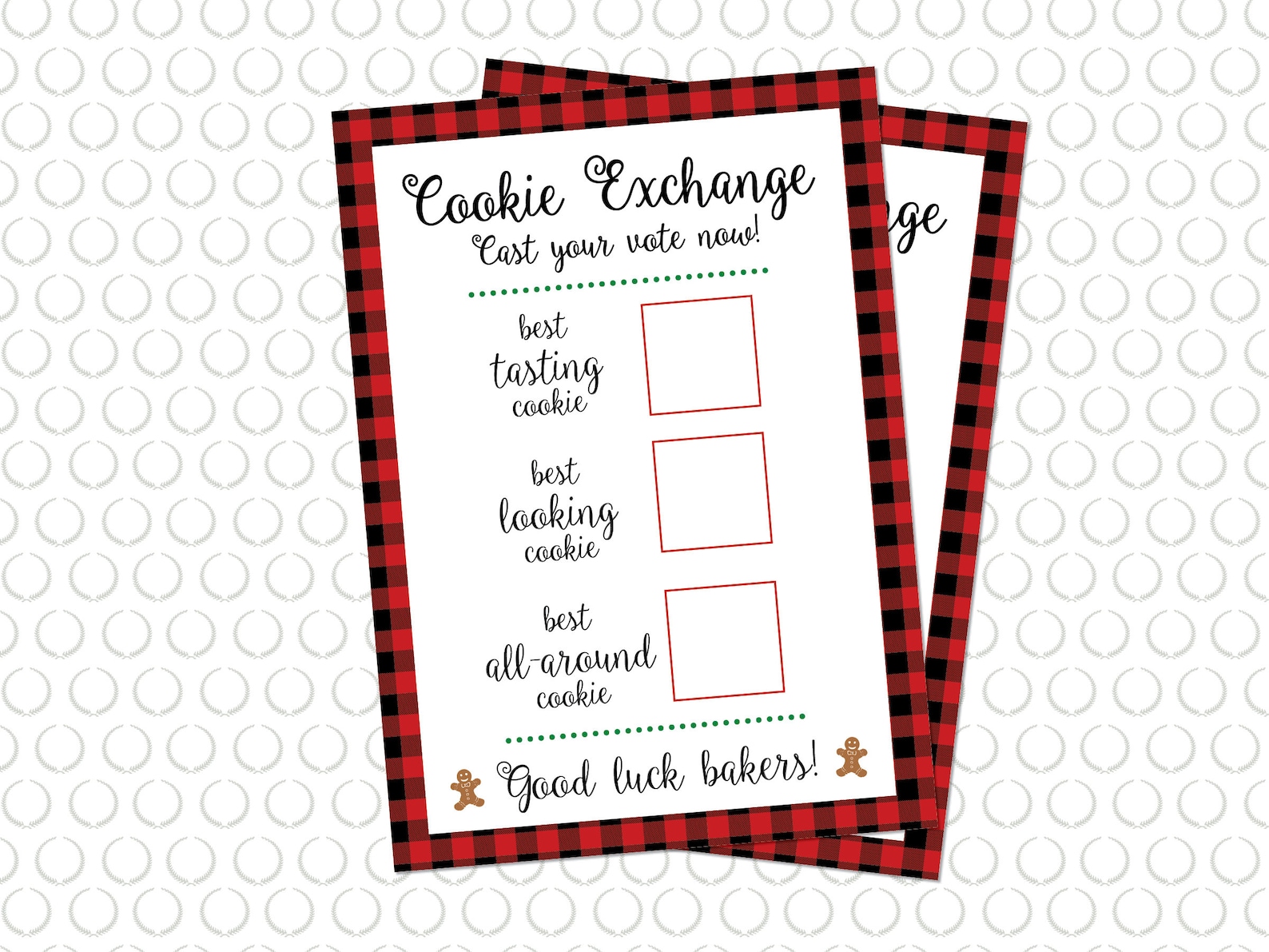Cookie Exchange Recipe Card and Voting Ballot for Christmas | Etsy