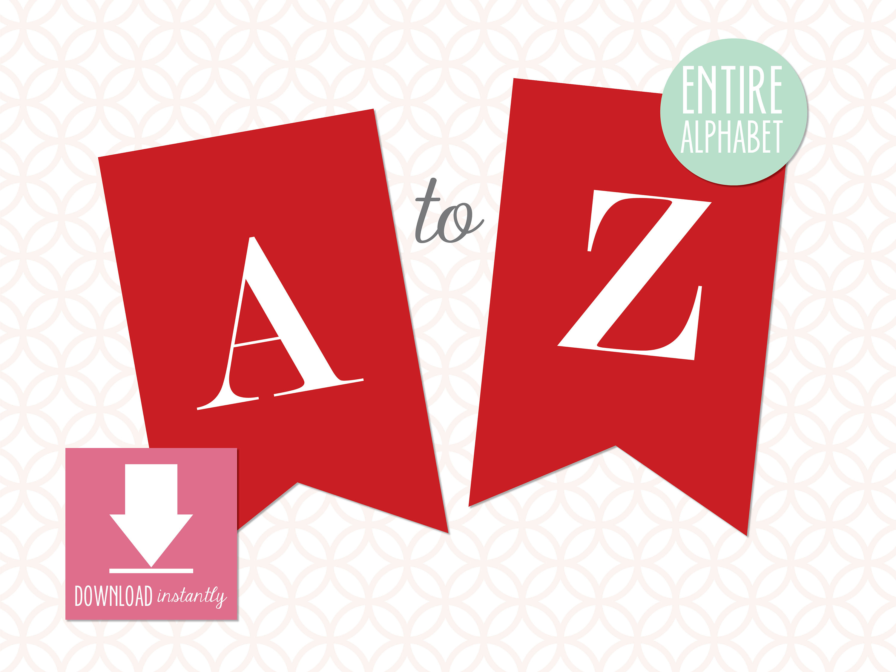 Printable Pennant Banner That Includes Entire Alphabet: Scarlett Red ...