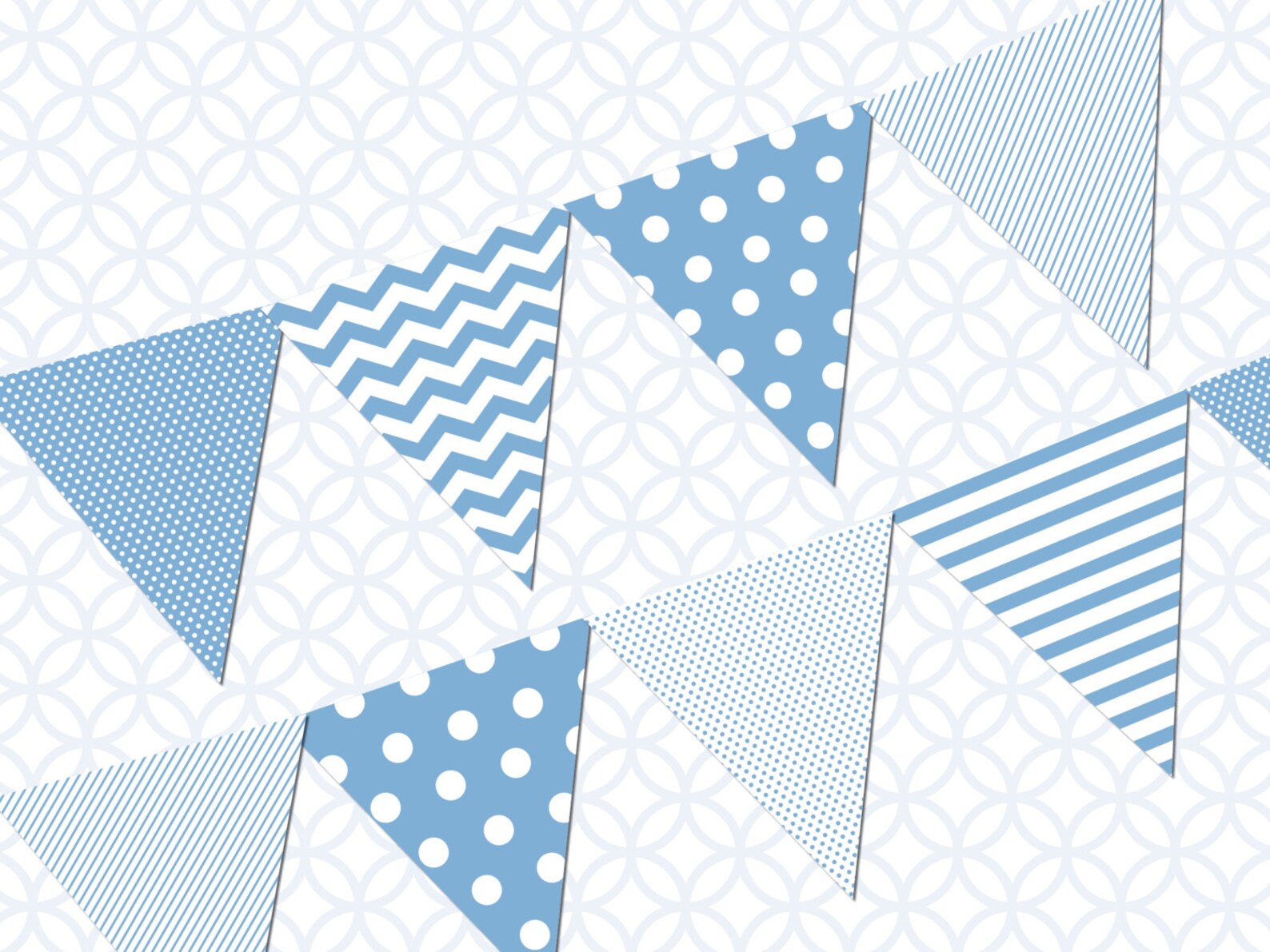 Printable Assorted Pennant Flag Banner: Light Blue instant Digital ...