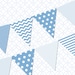 Printable Assorted Pennant Flag Banner: Light Blue (instant Digital ...