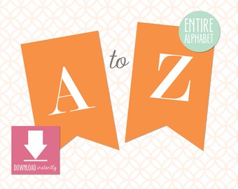 Printable Pennant Banner That Includes Entire Alphabet: Teal | Etsy