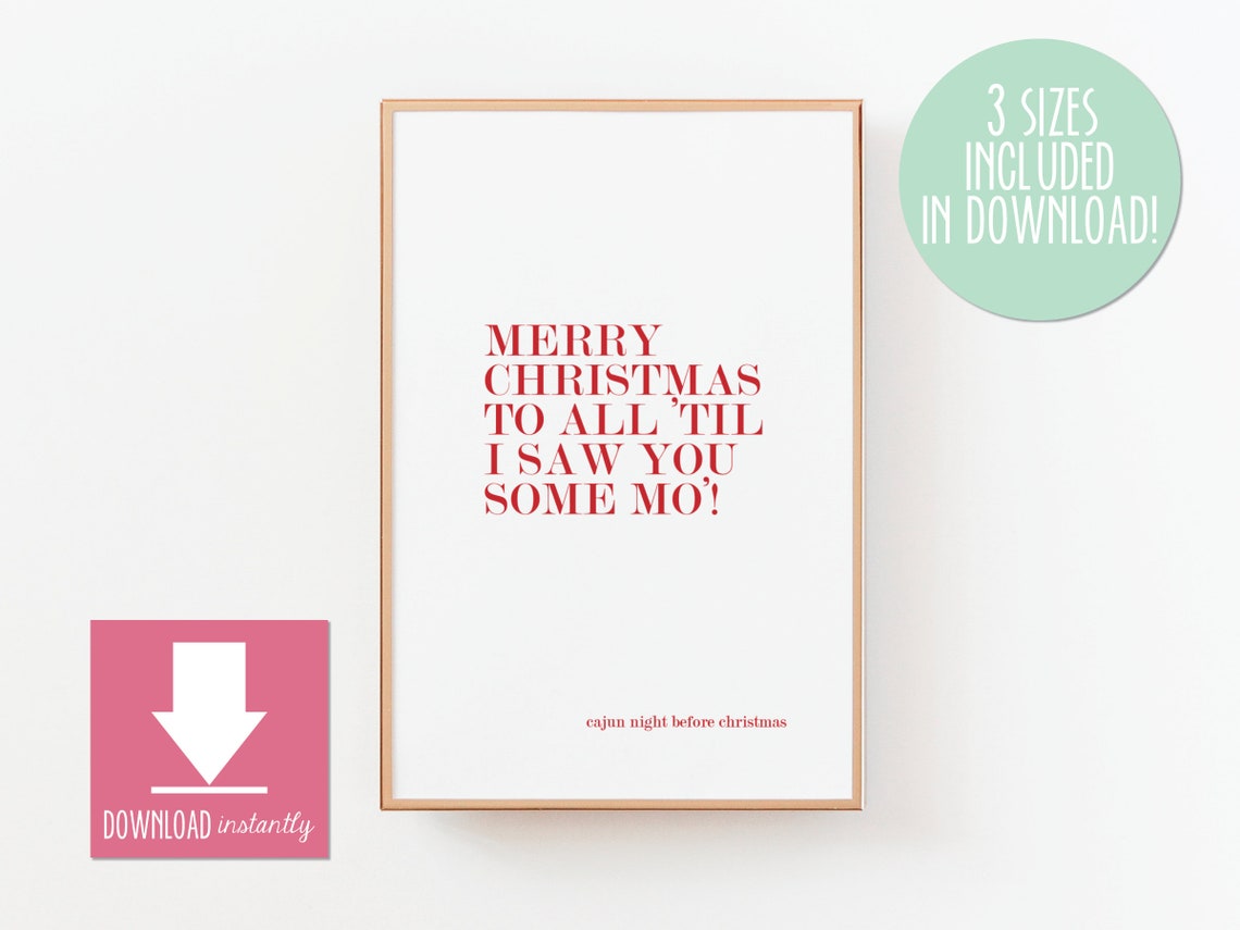 Printable Cajun Night Before Christmas: Download 8.5in X 11in - Etsy