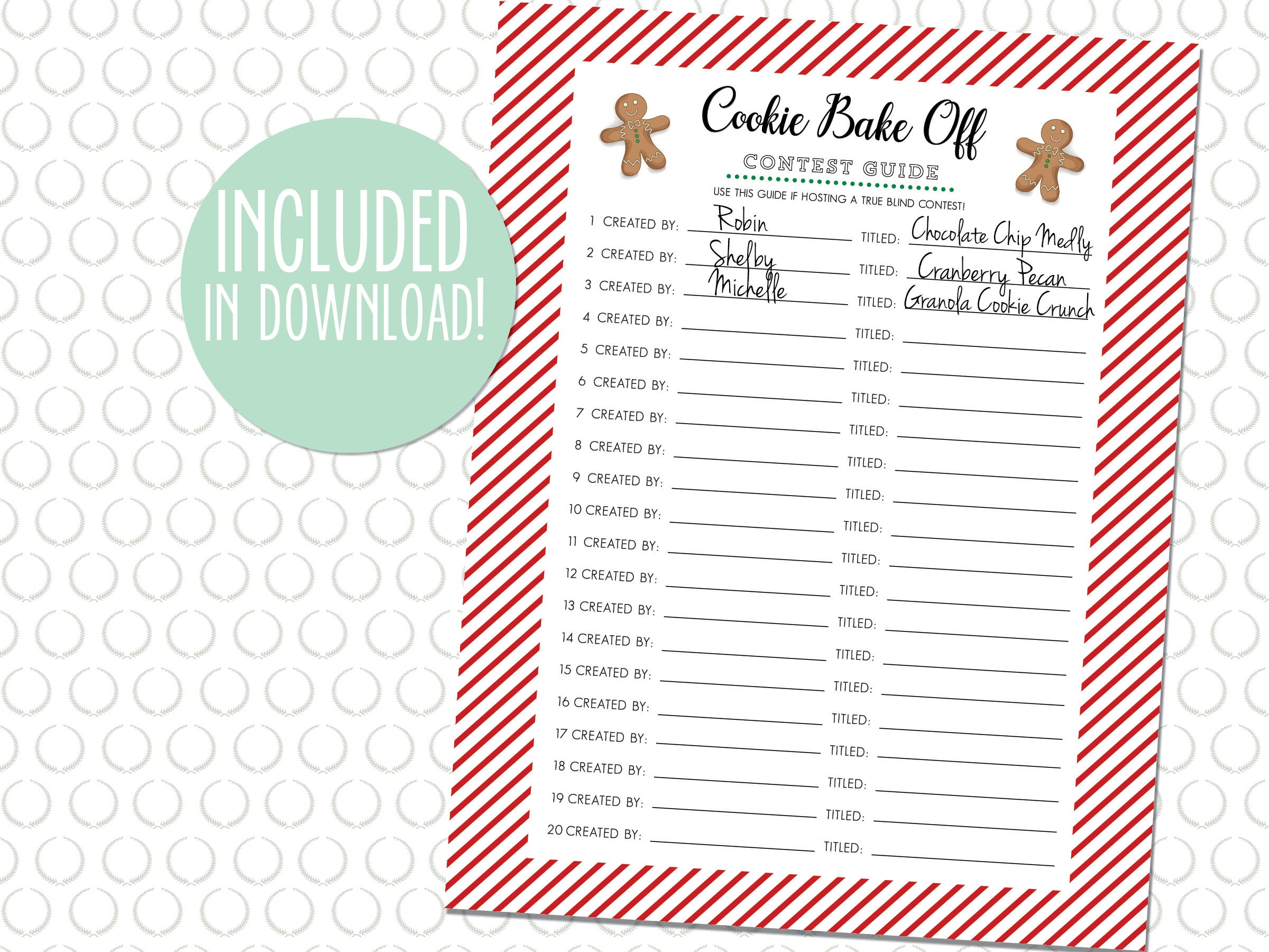 Printable Cookie Bake Off, Christmas Cookie Exchange Decorating Contest ...