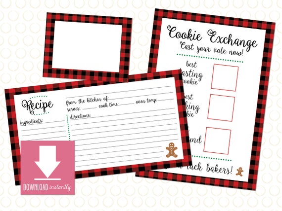 Cookie Exchange Recipe Card and Voting Ballot for Christmas | Etsy