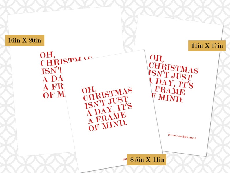 Printable Miracle on 34th Street Quote: Instant Download 8.5in - Etsy