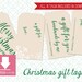 Printable Assorted Christmas Gift Tags, Green Writing: Instant Download ...