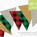 Printable Green BUFFALO PLAID Pennant Flag Banner: Triangle - Etsy