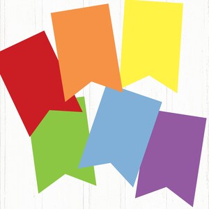 Printable Pennant Banner That Includes 6 Colors: Rainbow Banner With ...