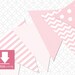 Printable Assorted Pennant Flag Banner: Blush Pink (instant Digital ...
