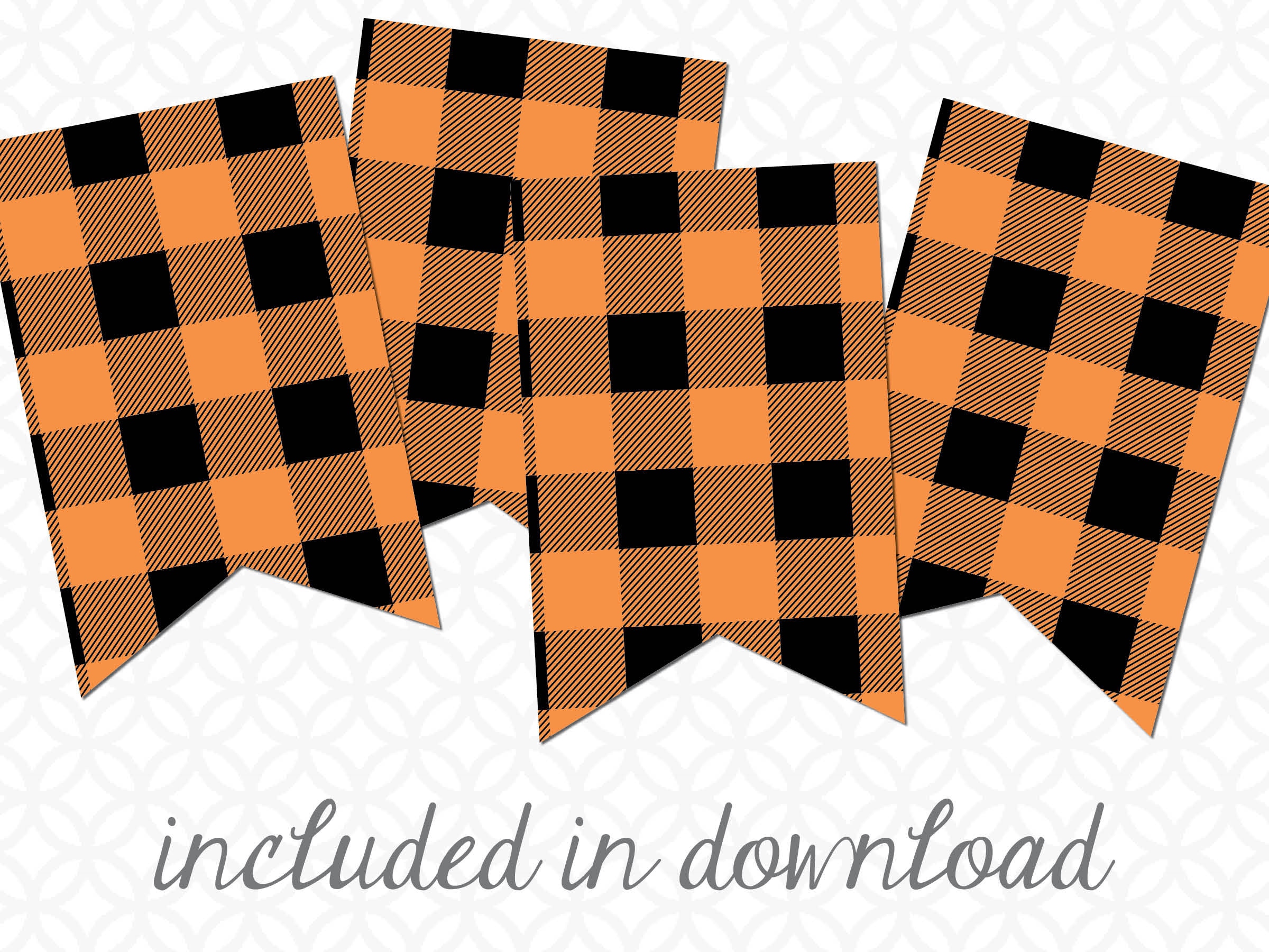 Printable Pennant Banner That Includes Entire Alphabet: Orange Buffalo ...