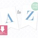 Printable Pennant Banner With Entire Alphabet, Blue and White Banner ...