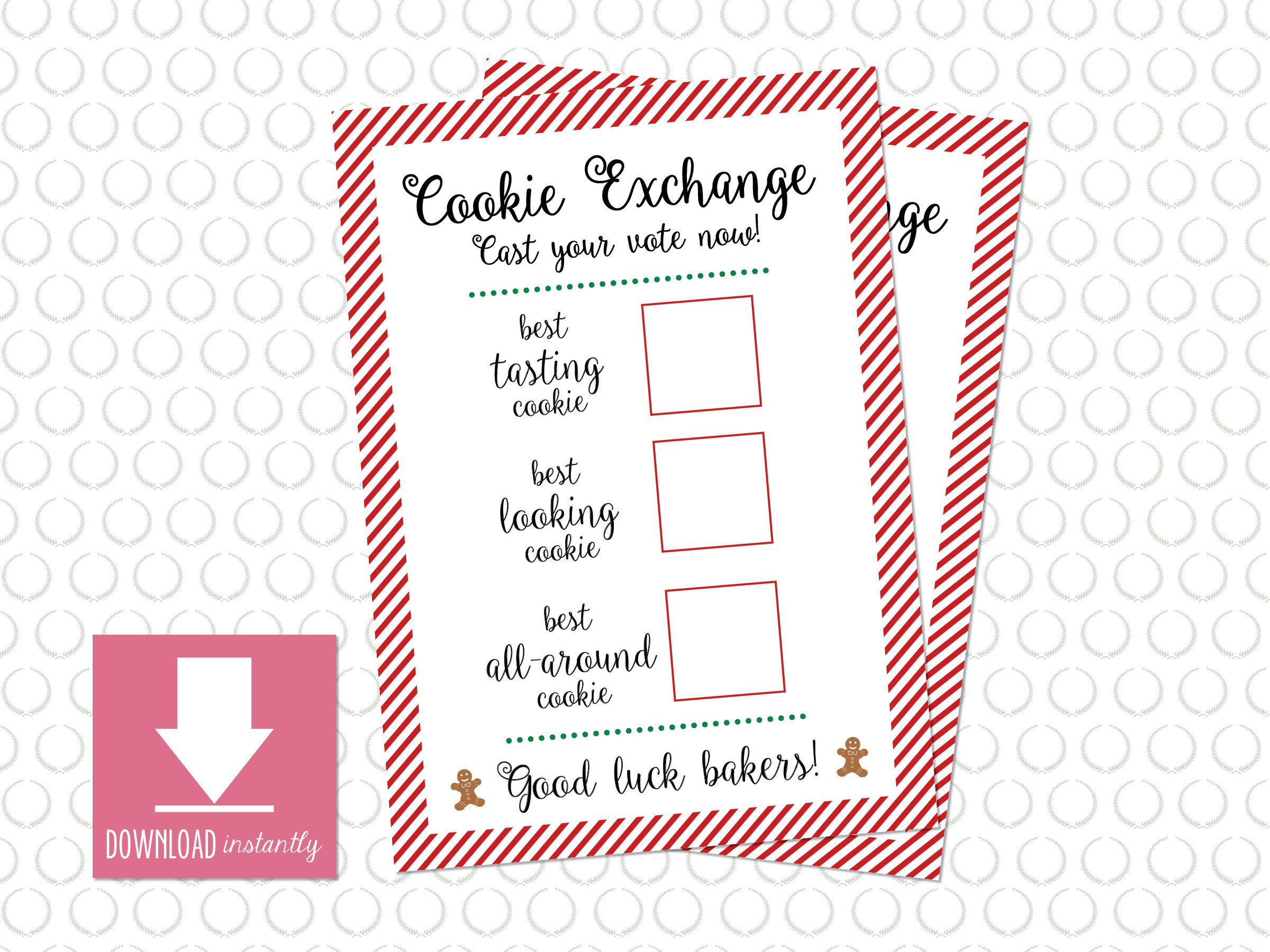 Cookie Exchange Voting Ballot Card for Christmas Party, Bake Off ...