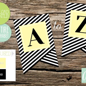 Printable Pennant Banner That Includes Entire Alphabet: Black and ...