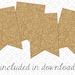 Printable Pennant Banner That Includes Entire Alphabet: Gold Glitter ...