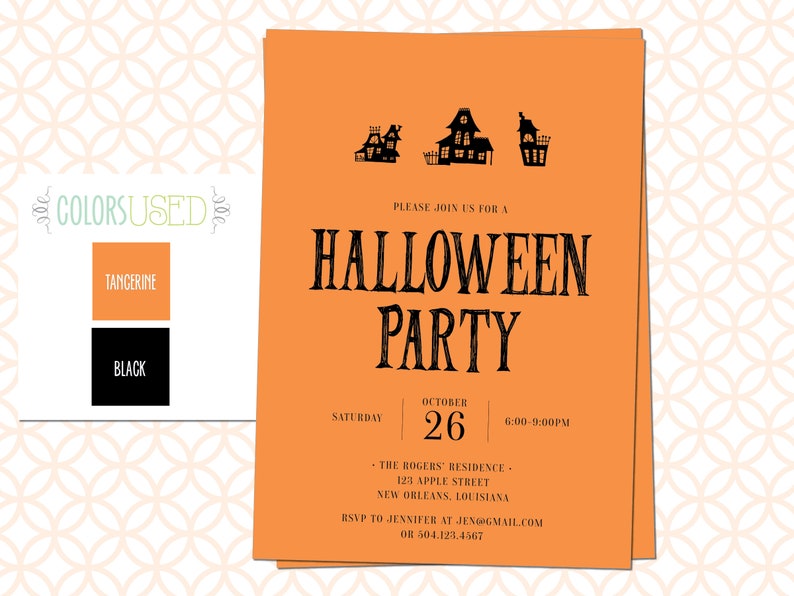 Printable HALLOWEEN PARTY Invitation Customizable 5in X 7in - Etsy