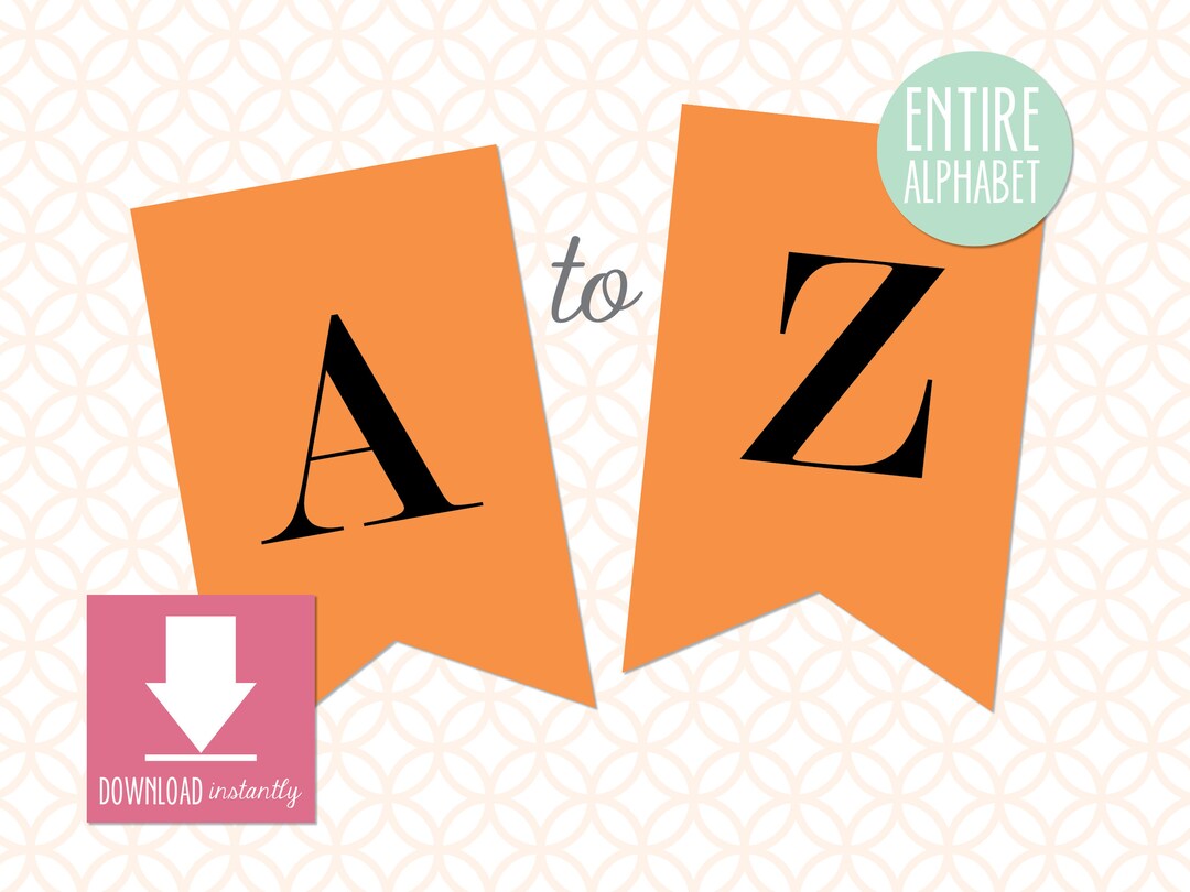 Printable Pennant Banner That Includes Entire Alphabet: Black and ...