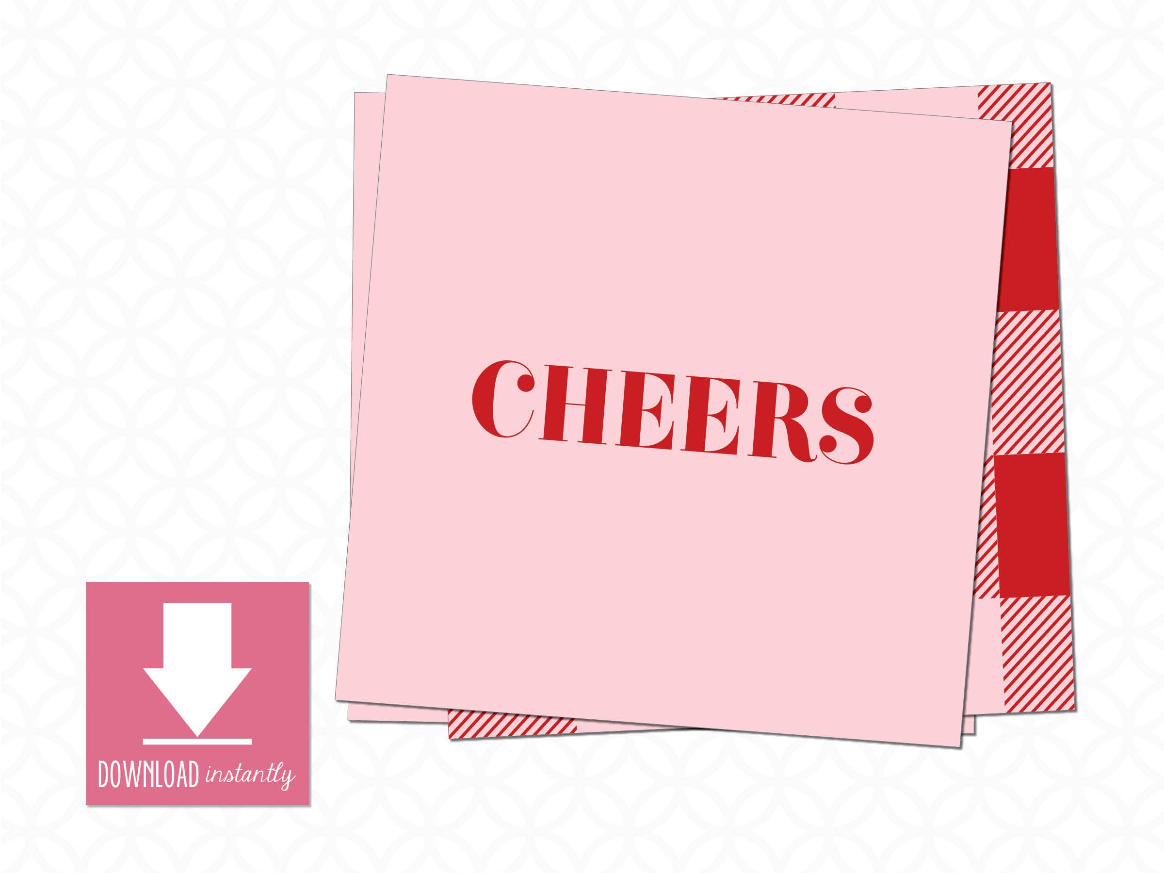 Printable CHEERS Gift Tags: Instant Download Size is 3in X - Etsy