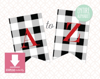 Printable Pennant Banner That Includes Entire Alphabet: Gold - Etsy