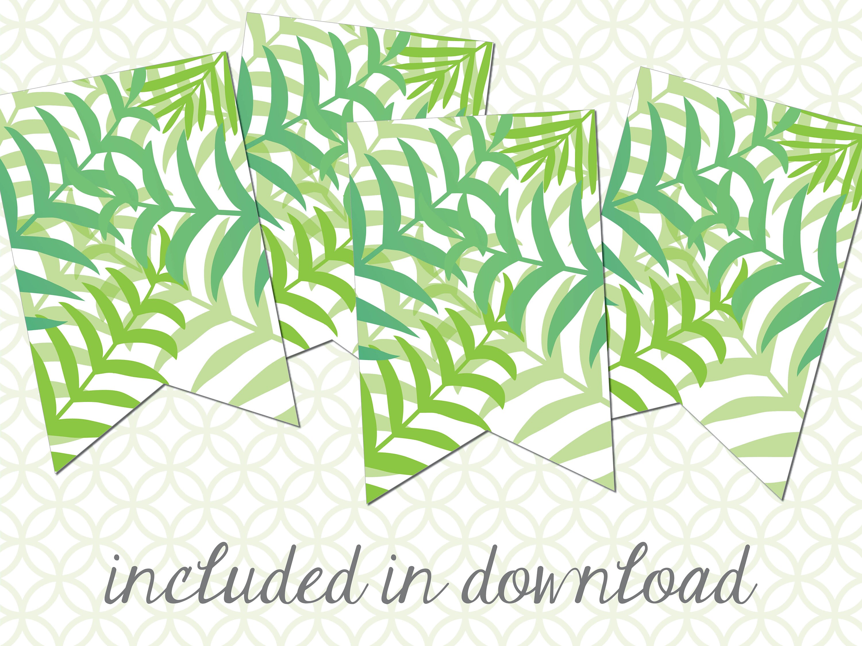 Printable Pennant Banner That Includes Entire Alphabet: Tropical Leaves ...