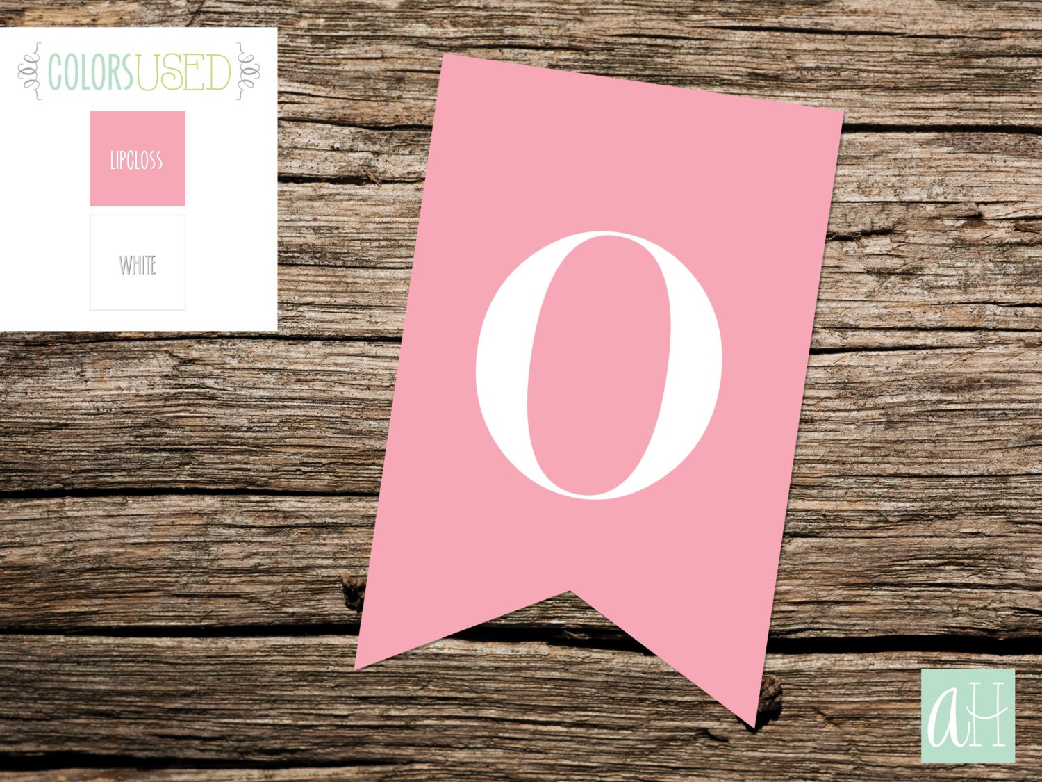 Printable o Pennant Banner: Instant Download Pink - Etsy