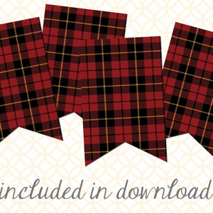 Printable Pennant Banner That Includes Entire Alphabet: Red Tartan ...