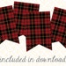 Printable Pennant Banner That Includes Entire Alphabet: Red Tartan ...