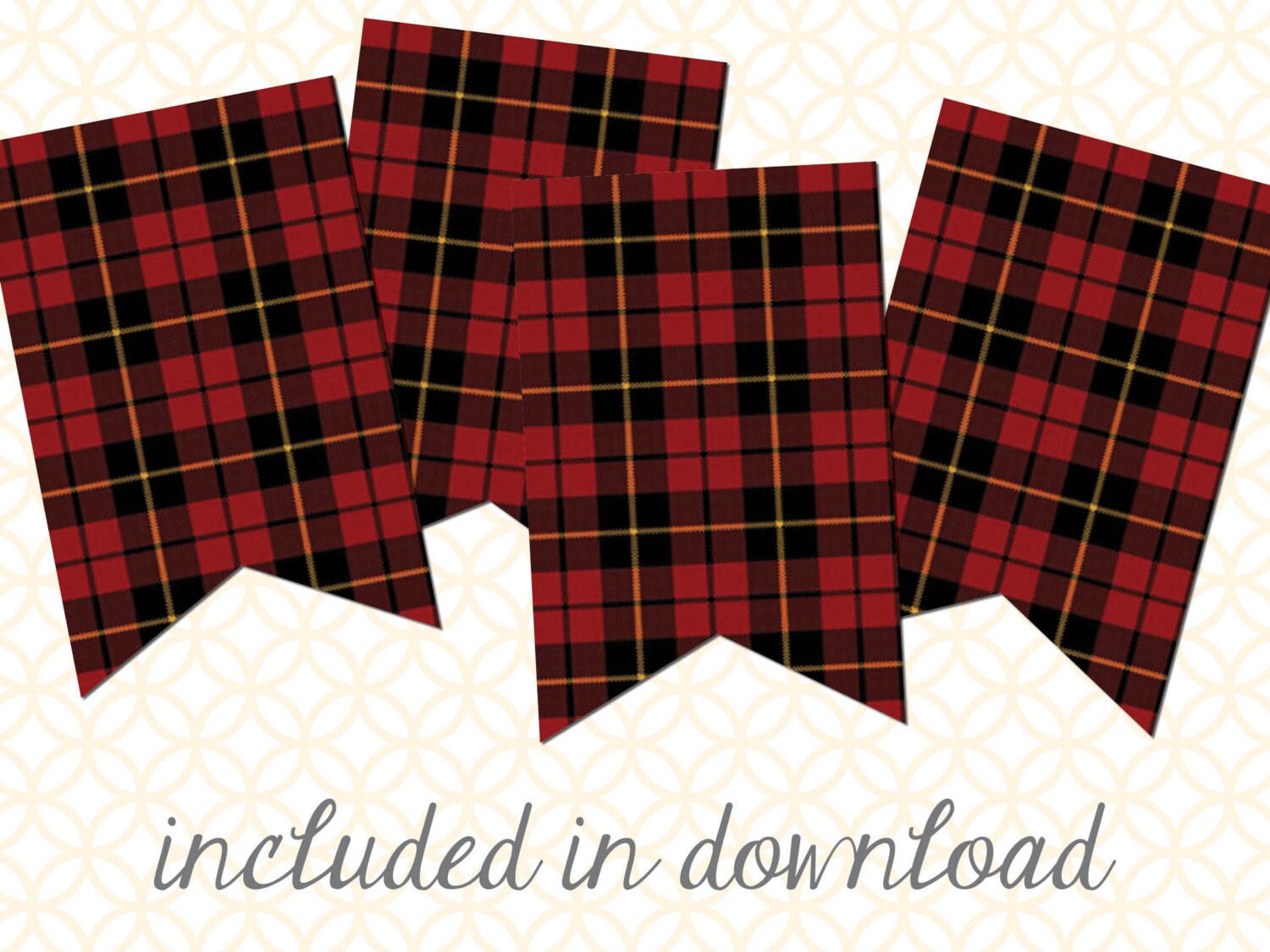 Printable Pennant Banner That Includes Entire Alphabet: Red Tartan ...