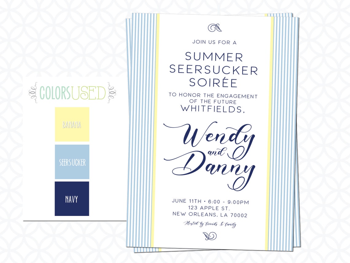 Printable SOUTHERN SOIREE Party Invitations, Couples Shower, Engagement ...