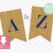 Printable Pennant Banner That Includes Entire Alphabet: Gold Glitter ...