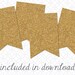 Printable Pennant Banner That Includes Entire Alphabet: Gold Glitter ...