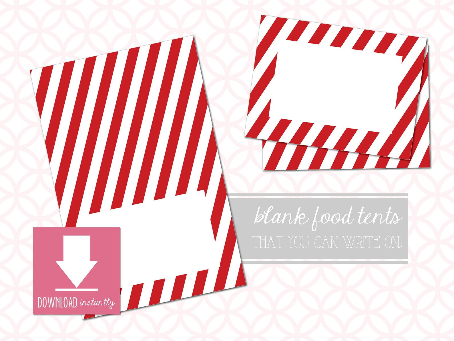 Printable Red Food Table Tent Cards Place Cards: Instant Download ...