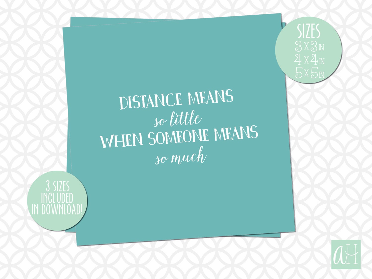 Printable Small Sign Distance Means so Little When Someone Means so ...