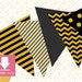 Printable Assorted Pennant Flags: Black and Gold Banner (instant ...