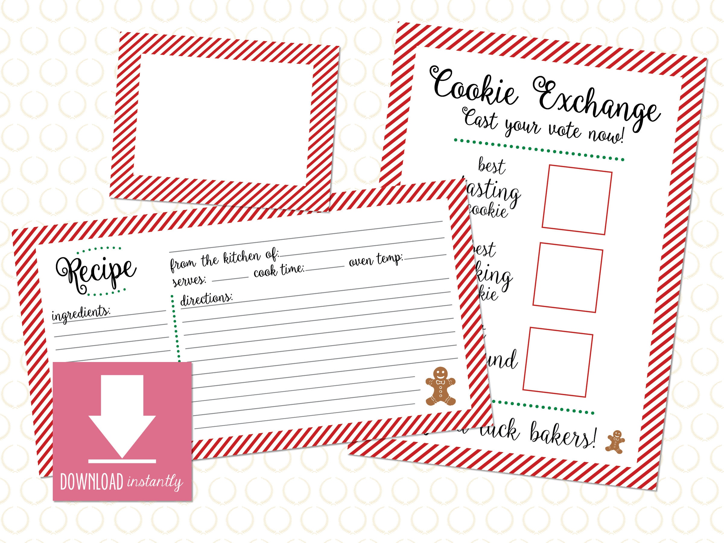Cookie Exchange Recipe Card and Voting Ballot for Christmas - Etsy