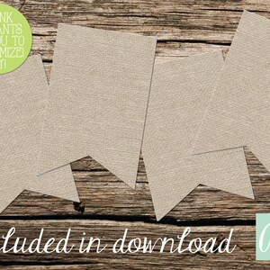 Printable Pennant Banner That Includes Entire Alphabet: Burlap Style ...