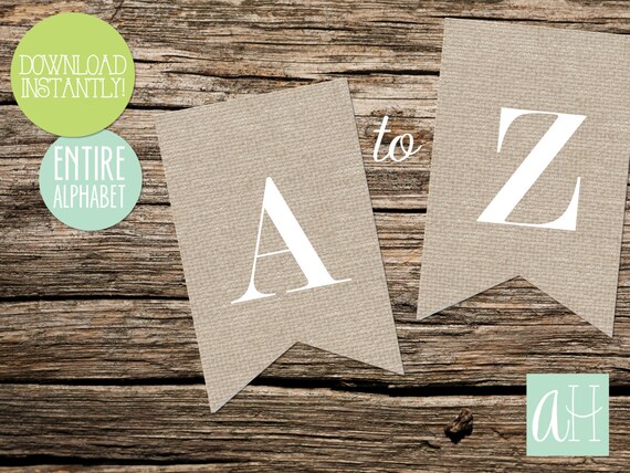 Burlap Pennant Printable