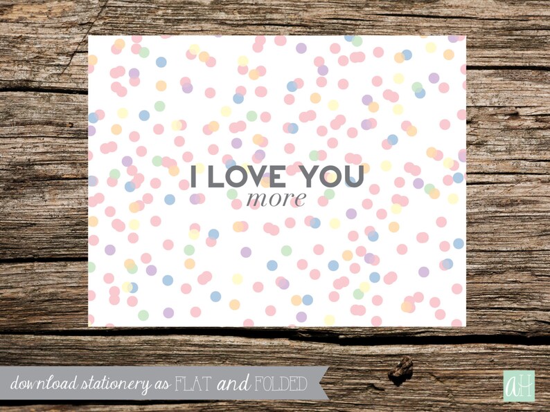 Printable I Love You More Stationery: Instant Download as Flat - Etsy