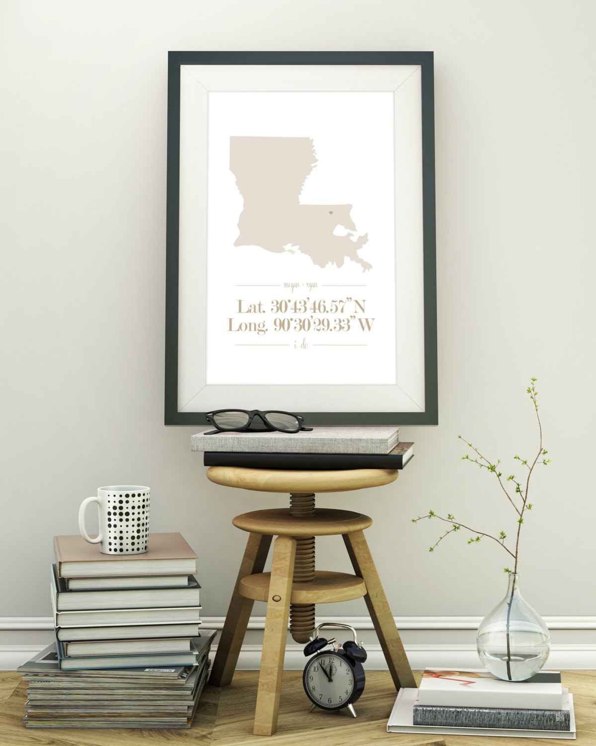 Custom Coordinates Printable: Personalized With Any State, Any Location ...