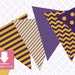 Printable Assorted Pennant Flags: Purple and Gold Banner (instant ...