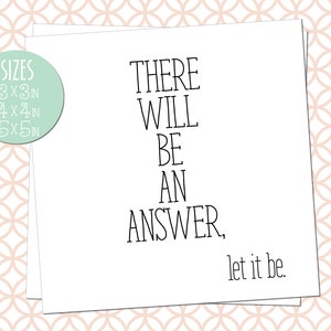 Printable Let It Be Sign: Instant Download as 3in X 3in, 4in X 4in AND ...