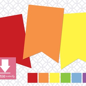 Printable Pennant Banner That Includes 6 Colors: Rainbow Banner With ...