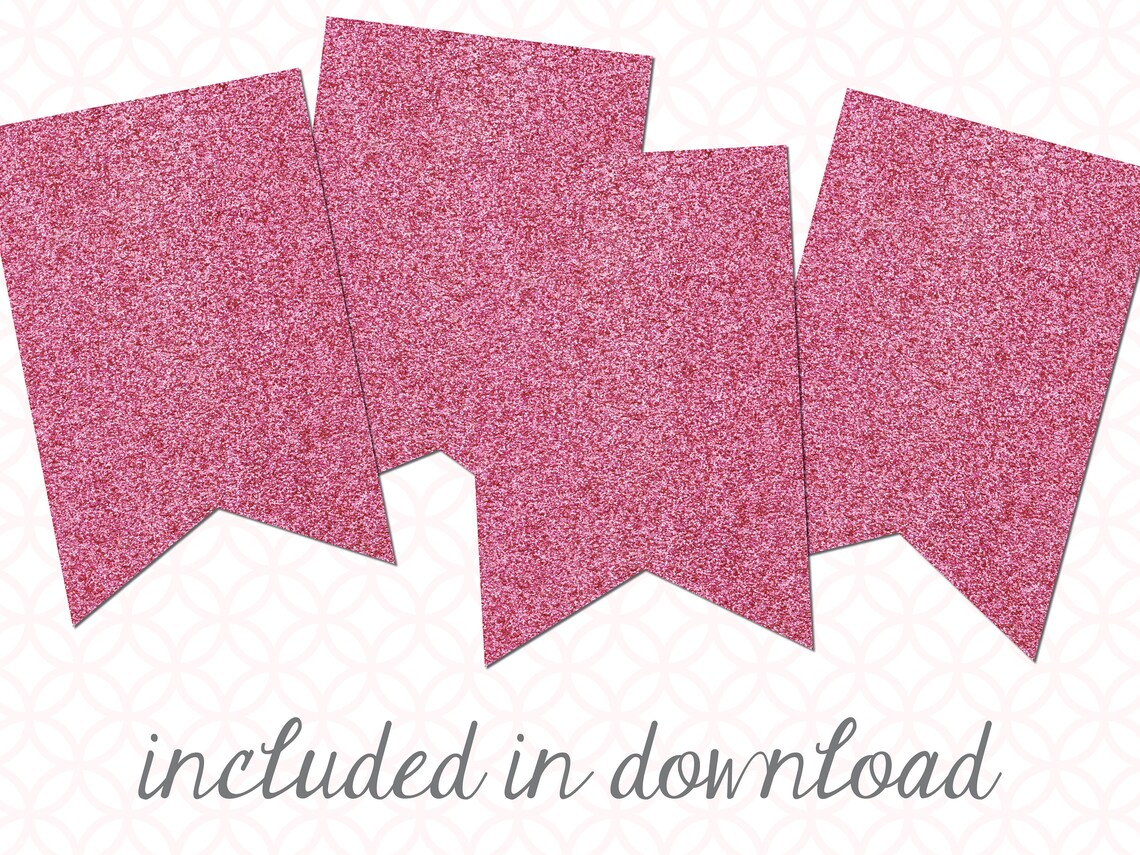 Printable Pennant Banner That Includes Entire Alphabet: Pink Glitter ...