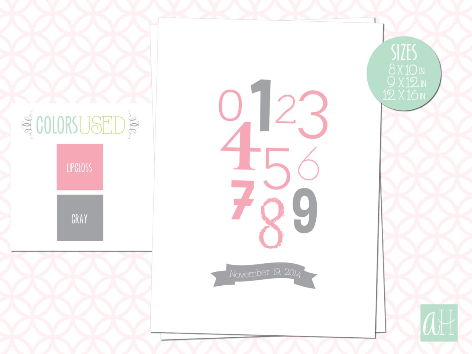 Printable Numbers Sign With Child's Birthday | Etsy