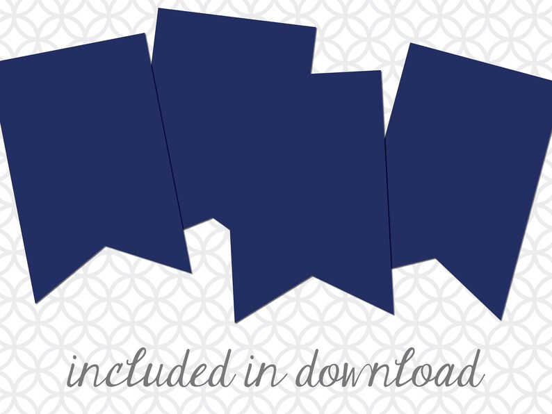 Printable Pennant Banner That Includes Entire Alphabet: Navy - Etsy