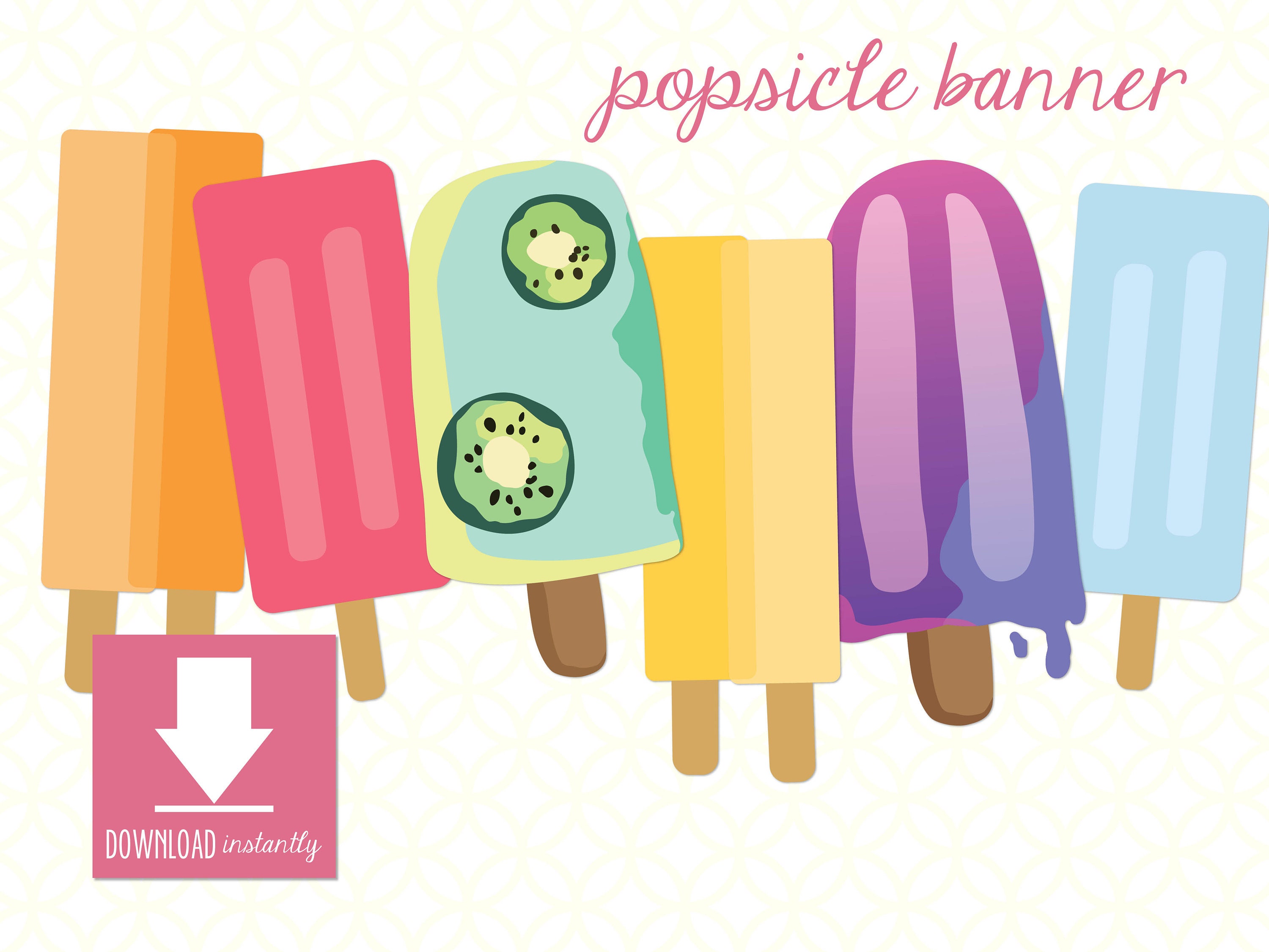 Banner de paletas imprimibles (descarga digital instantánea), seis ...