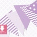 Printable Assorted Pennant Flag Banner: Lilac Purple (instant Digital ...