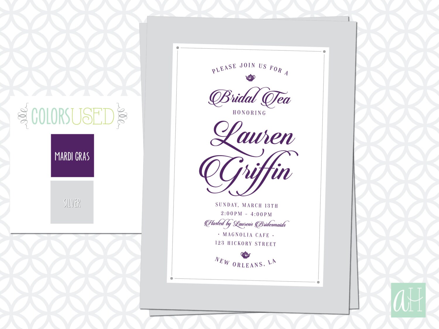 Printable Bridal Tea Invitation, Bridal Luncheon Invitation, Bridal ...