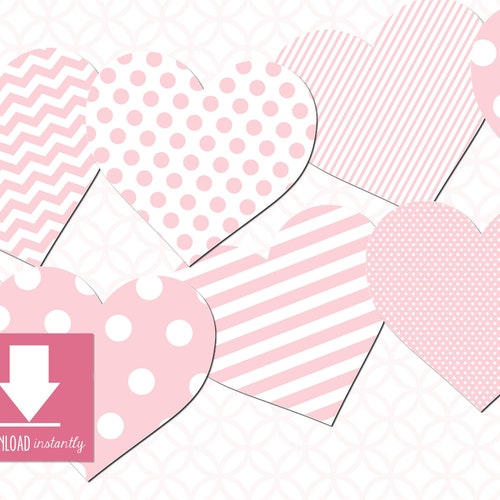 Valentine Digital Paper Love Digital Background Red Pink | Etsy