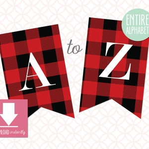 Printable Pennant Banner That Includes Entire Alphabet: Scarlett Red ...