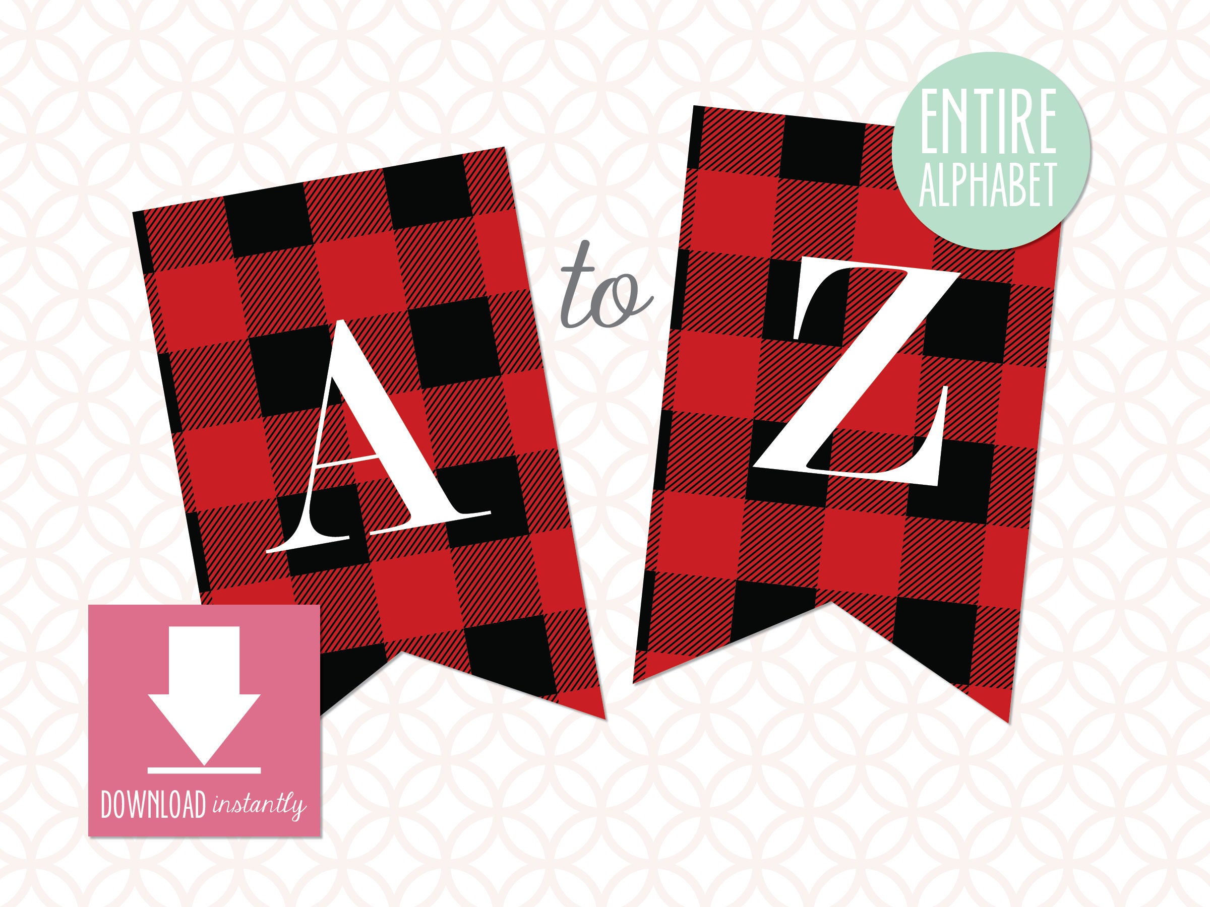 Printable Pennant Banner That Includes Entire Alphabet: Scarlett Red ...